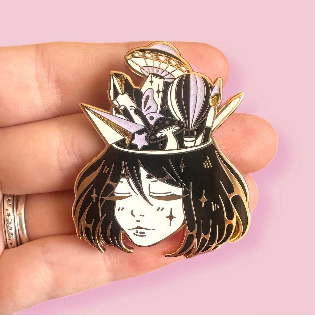 Imagination Cosmic Enamel Pin | Kawaii Anime Girl Lapel Pin | Cute ...