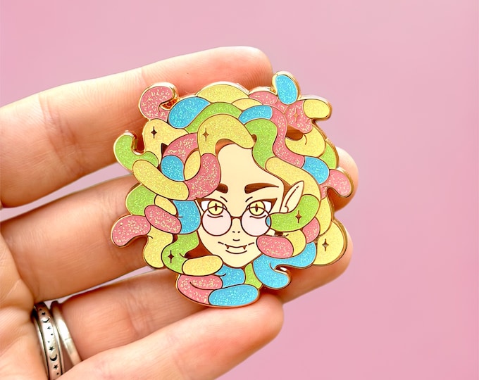 Gummy Gorgon Enamel Pin, Kawaii Anime Girl Lapel Pin, Cute Trippy Hat ...