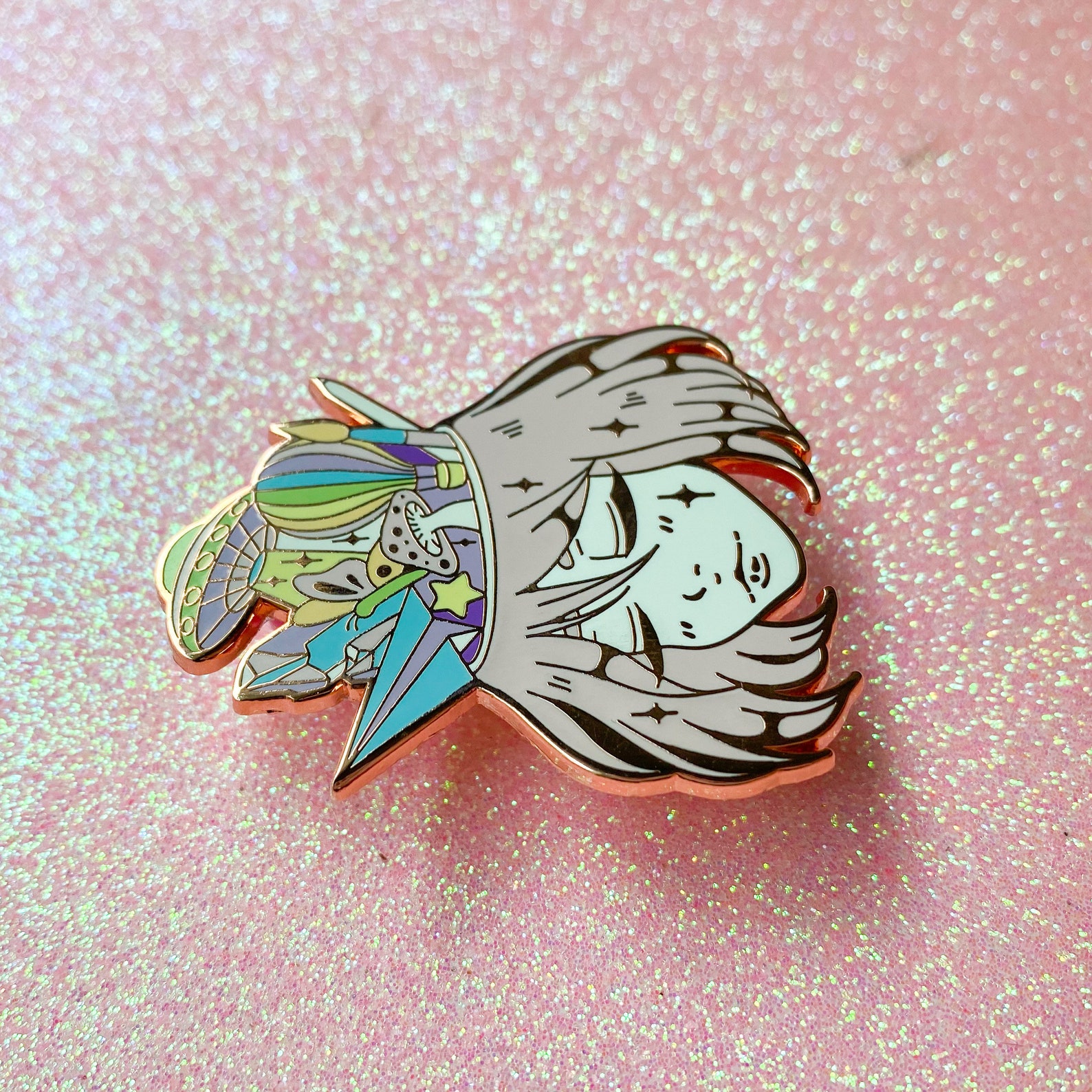 Imagination Pastel Enamel Pin Kawaii Anime Girl Lapel Pin - Etsy