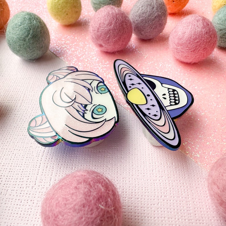Black Hole Enamel Pin Kawaii Anime Girl Lapel Pin Cute - Etsy