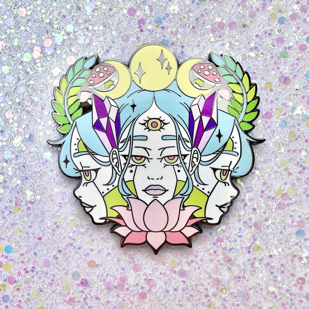 Moon Goddess Enamel Pin, Kawaii Anime Girl Lapel Pin, Cute Trippy Hat ...