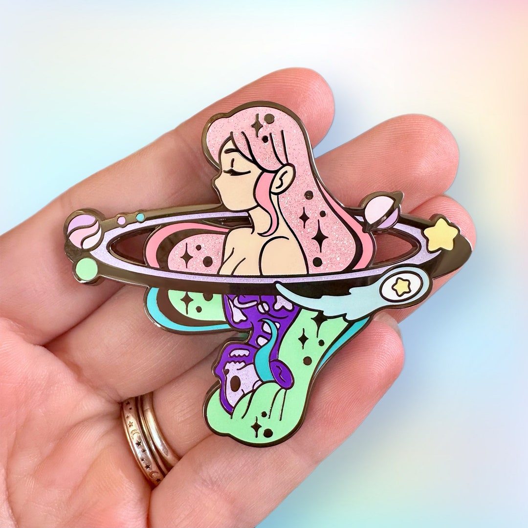As Above so Below Enamel Pin, Kawaii Anime Girl Lapel Pin, Cute Trippy ...