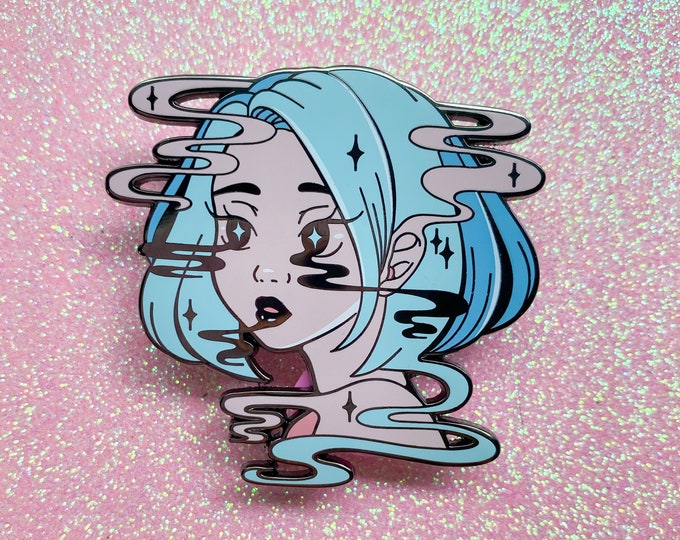 Star Catcher Enamel Pin, Kawaii Anime Girl Lapel Pin, Cute Trippy Hat ...