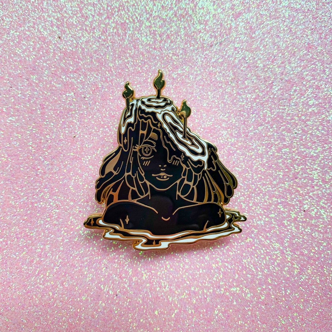 Melting Candle Cosmic Enamel Pin | Kawaii Anime Girl Lapel Pin | Cute ...