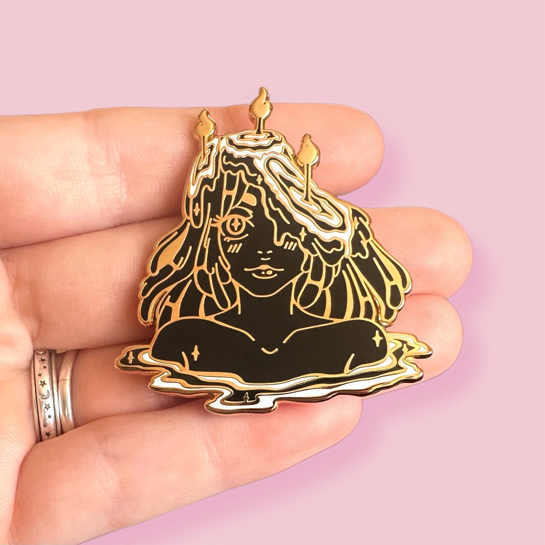 Melting Candle Cosmic Enamel Pin | Kawaii Anime Girl Lapel Pin | Cute ...