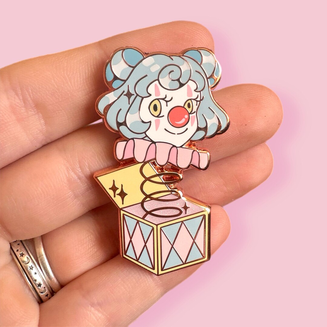 Jack-in-the-box Enamel Pin, Kawaii Anime Girl Lapel Pin, Cute Trippy ...