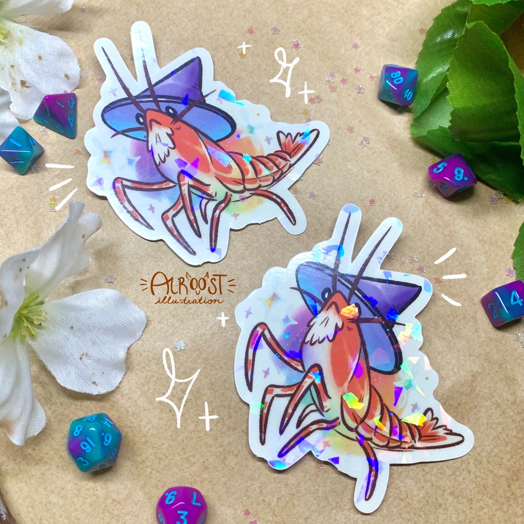 SHRIMP WIZARD, 3in Transparent Rainbow Sticker - Etsy
