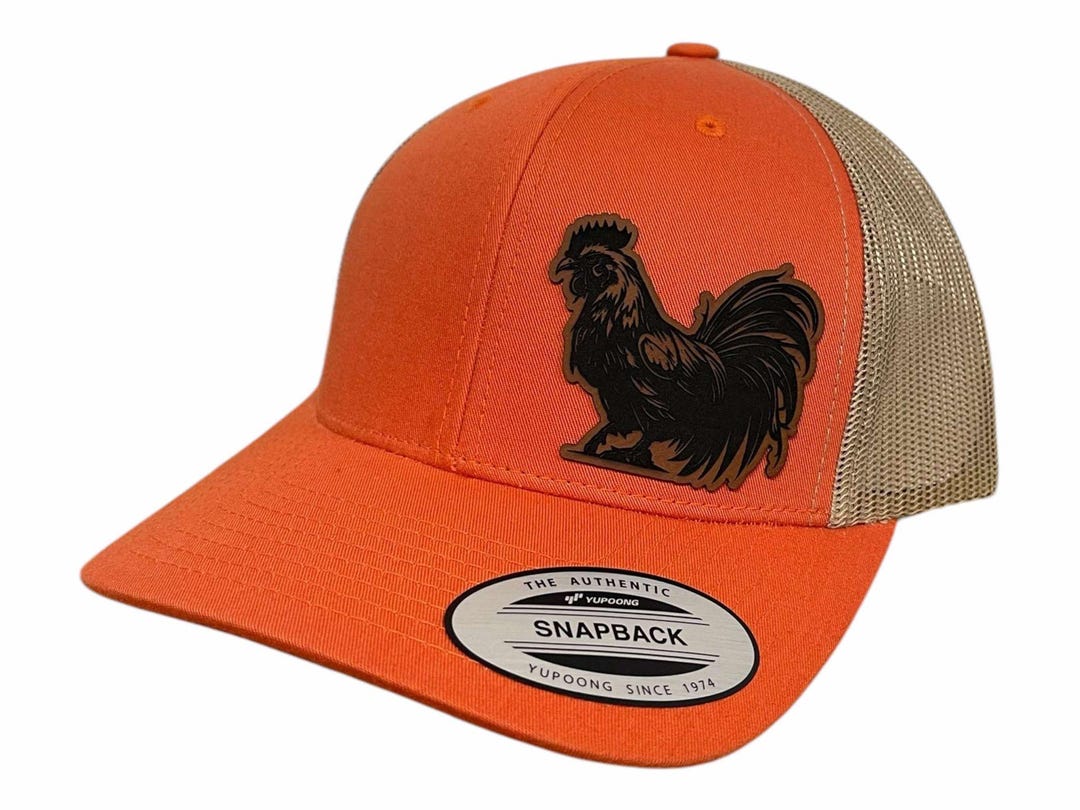 Jersey Giant Rooster Trucker Hat | Genuine Leatherette Patch Hat ...