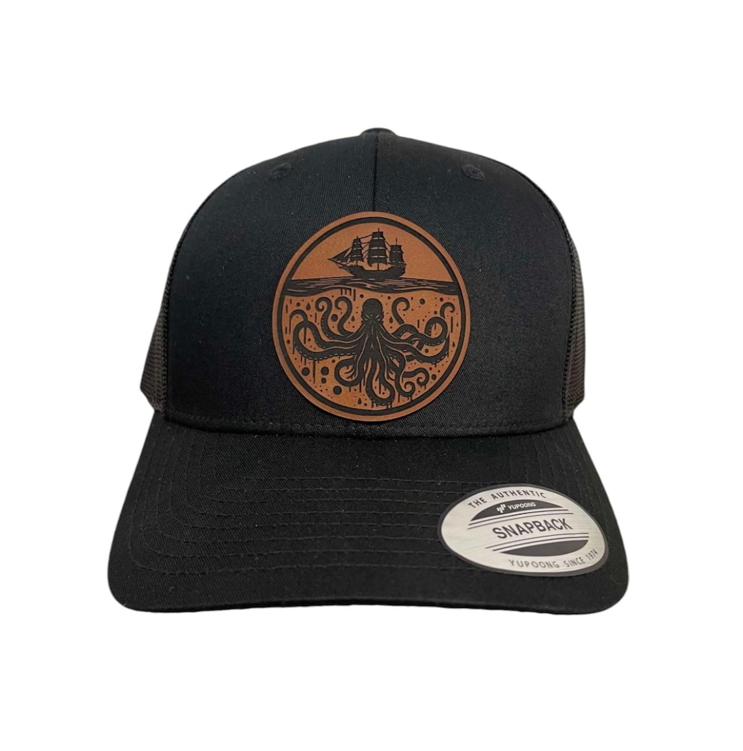 Davy Jones' Leviathan Trucker Hat | Genuine Leatherette Patch Hat ...