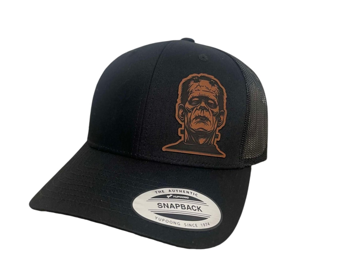 Frankenstein's Monster Trucker Hat | Genuine Leatherette Patch Hat ...