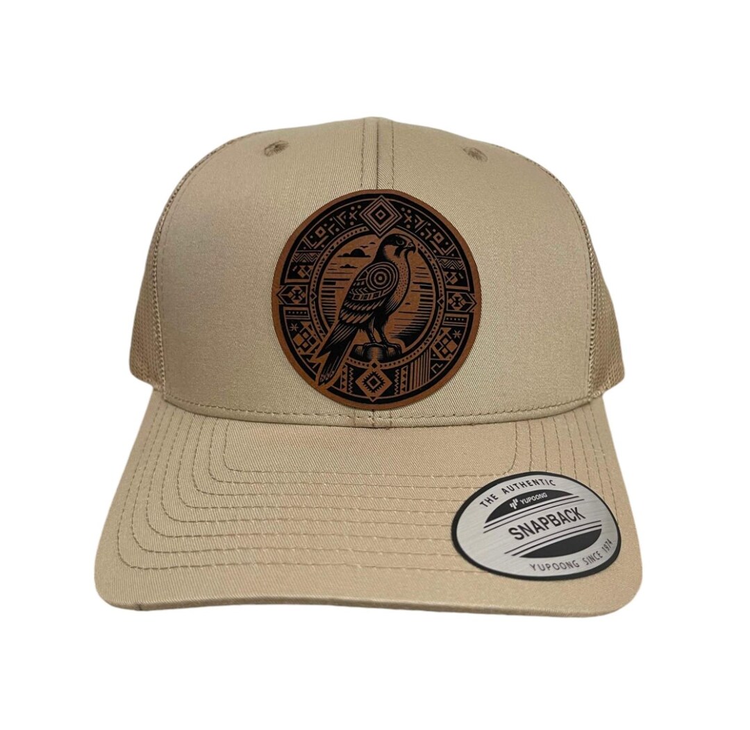 Skydancer Falcon Trucker Hat | Genuine Leatherette Patch Hat | Snapback ...