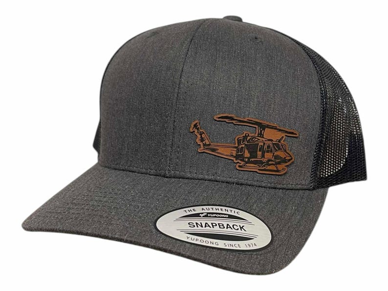 Huey UH-1N Iroquois CH-135 Twin Huey Trucker Hat | Genuine Leatherette ...