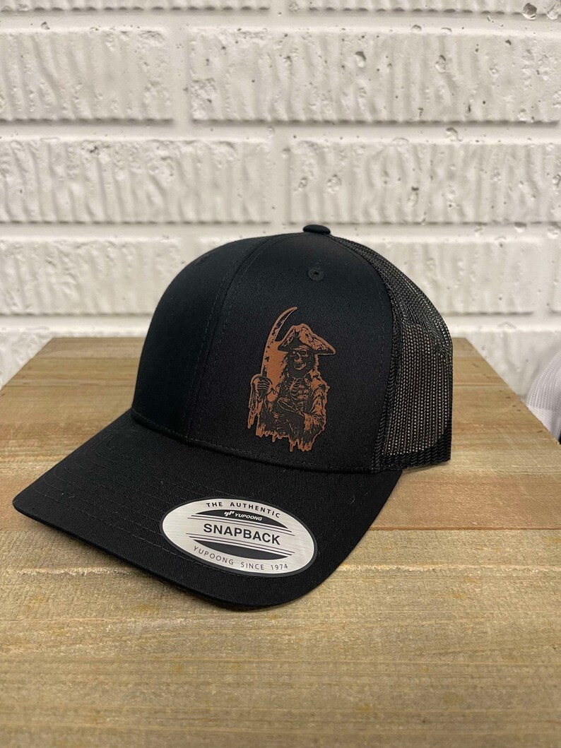 Cursed Pirate Crew Trucker Hat Genuine Leatherette Patch Hat Snapback ...