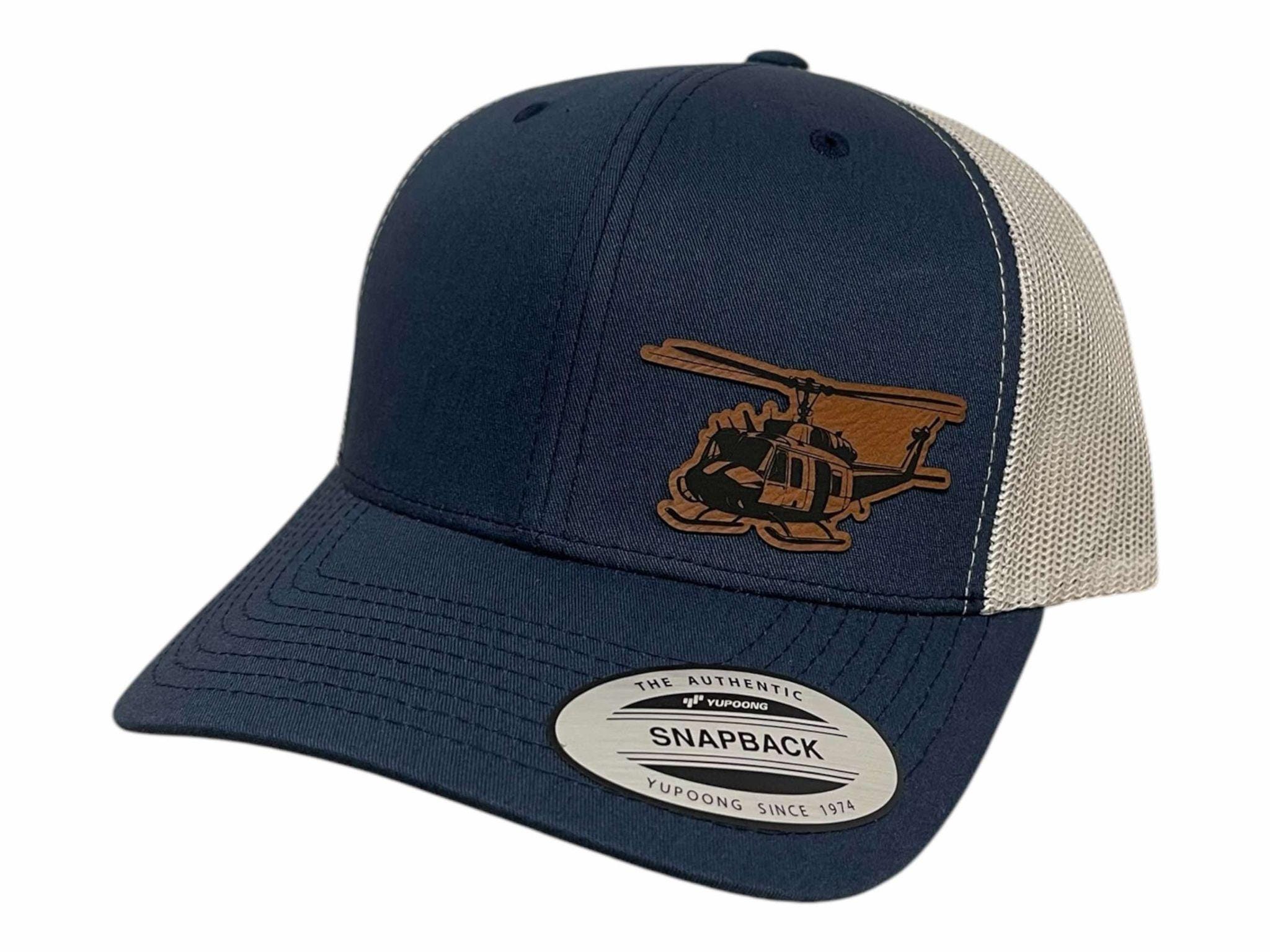 Bell UH-1 Iroquois Huey Trucker Hat Genuine Leatherette Patch Hat ...