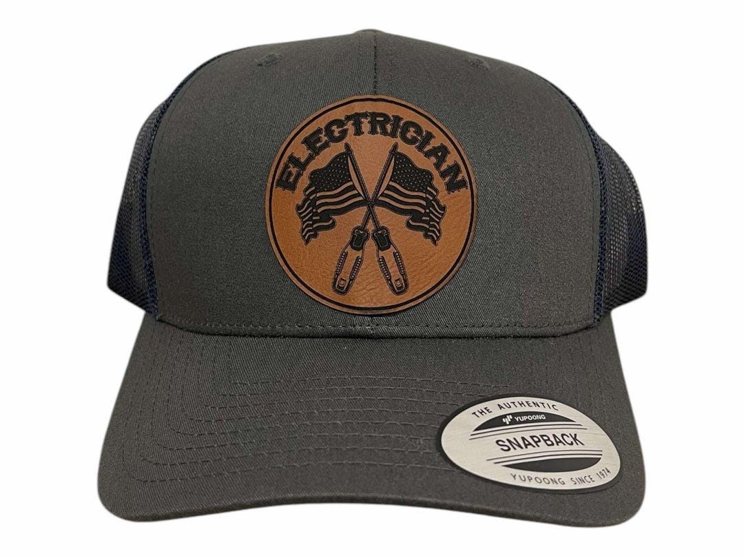 The Wired Pro Electrician Trucker Hat | Genuine Leatherette Patch Hat ...