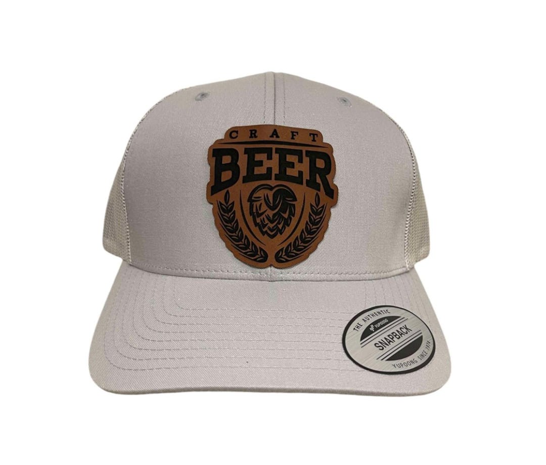 Raise a Glass Craft Beer Trucker Hat | Genuine Leatherette Patch Hat ...