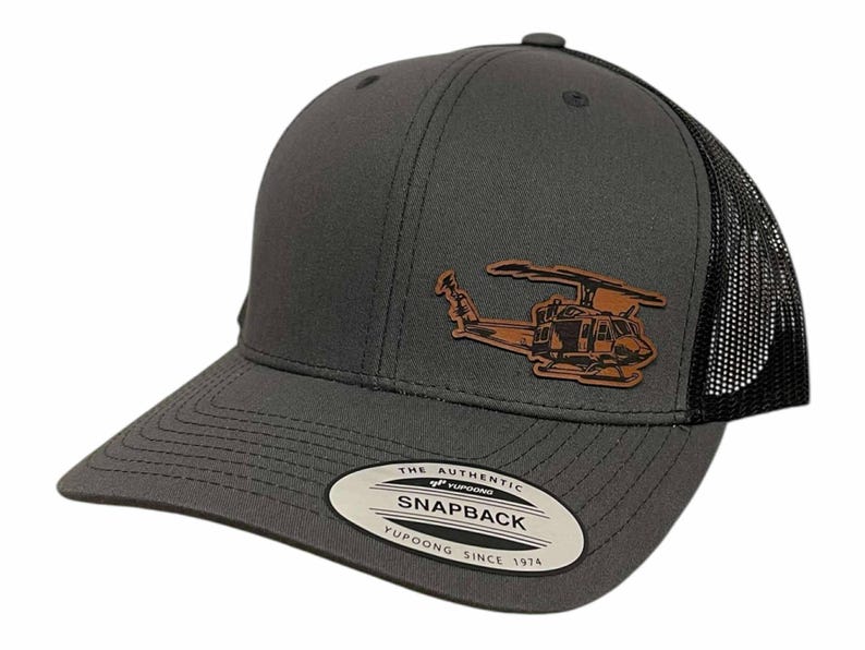 Huey UH-1N Iroquois CH-135 Twin Huey Trucker Hat | Genuine Leatherette ...