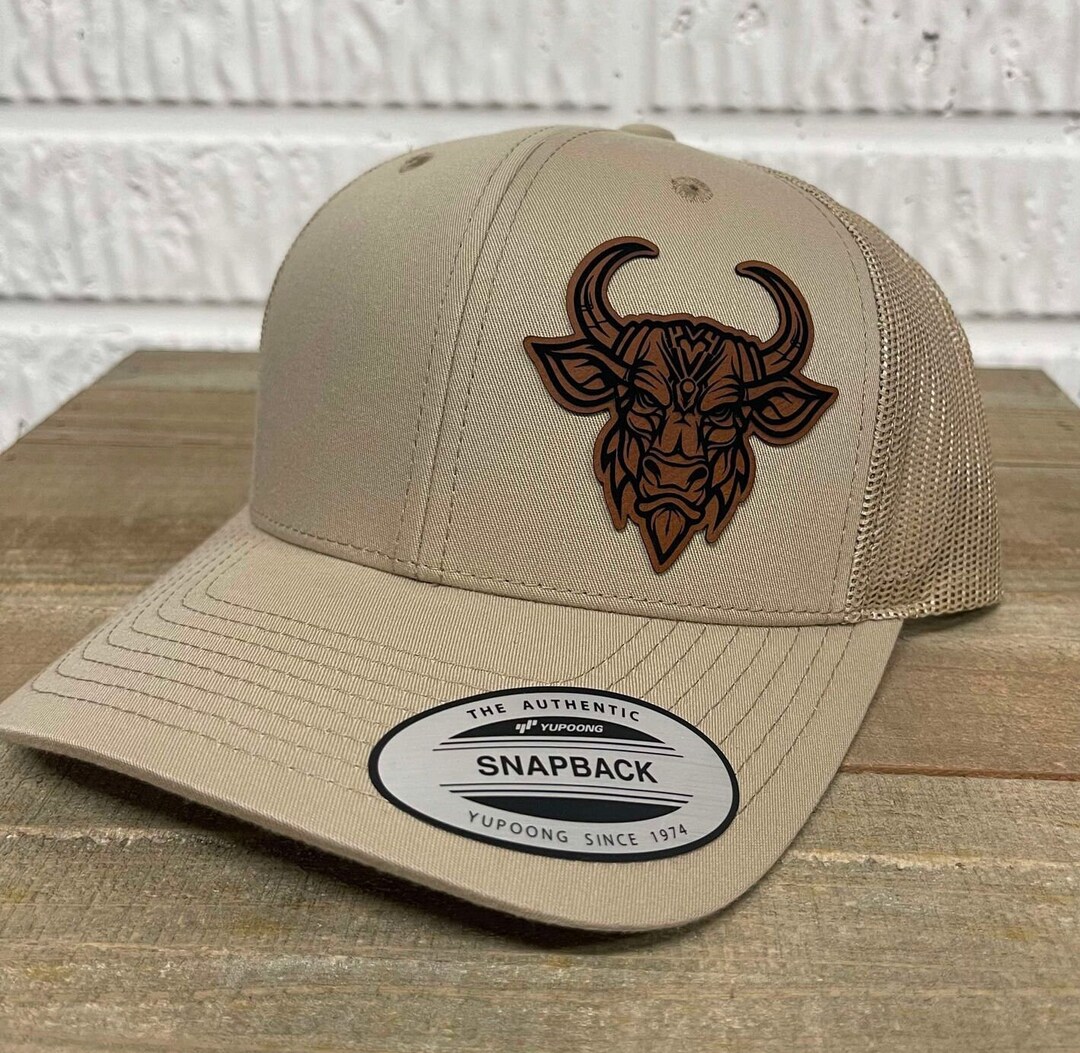 Daedalus' Monster the Minotaur Trucker Hat Genuine Leatherette Patch ...
