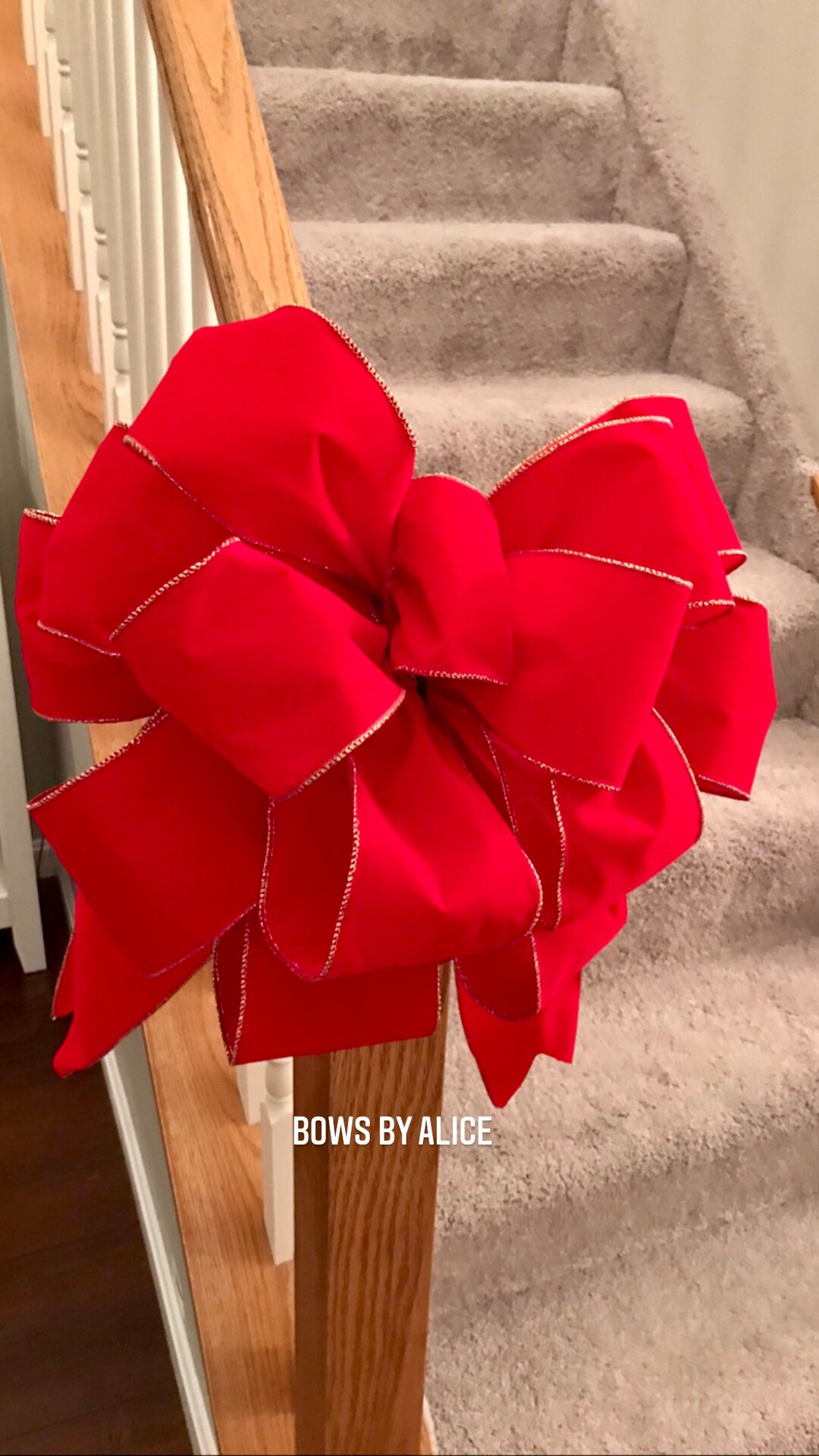 Large Red Wired Christmas Bows With Gold Trim WEATHER RESISTANT Holiday ...