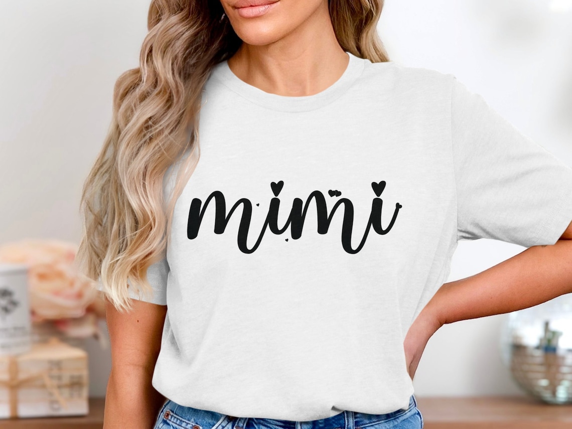 Mimi Heart Script Font T-shirt, Funny Mimi Shirt, Cute Mimi Tee, Mimi ...
