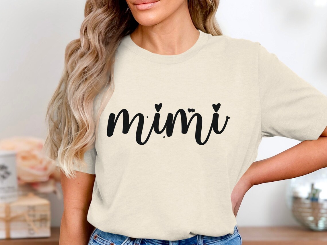 Mimi Heart Script Font T-shirt, Funny Mimi Shirt, Cute Mimi Tee, Mimi ...