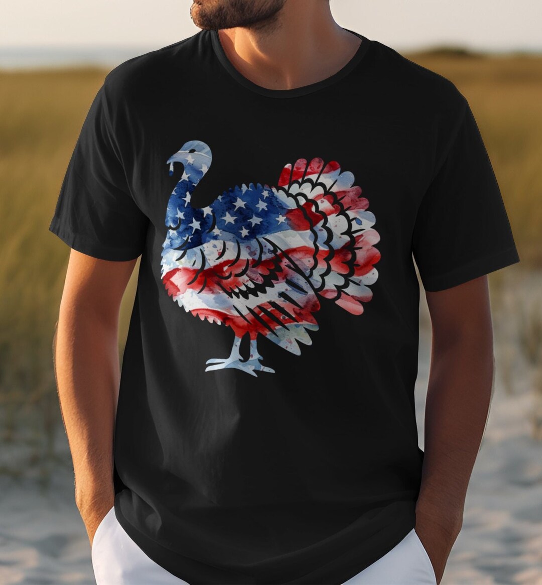 Patriotic Turkey T-shirt, American Flag Turkey Shirt, 4th of July ...