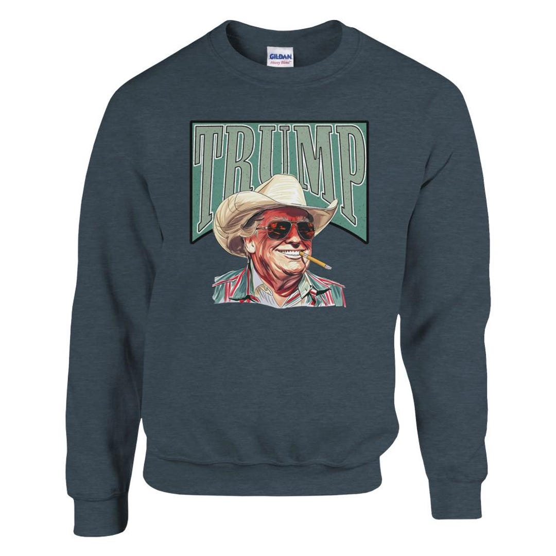 Funny Vintage Trump With Cigar Sweatshirt Trump 2024 Hoodie MAGA ...