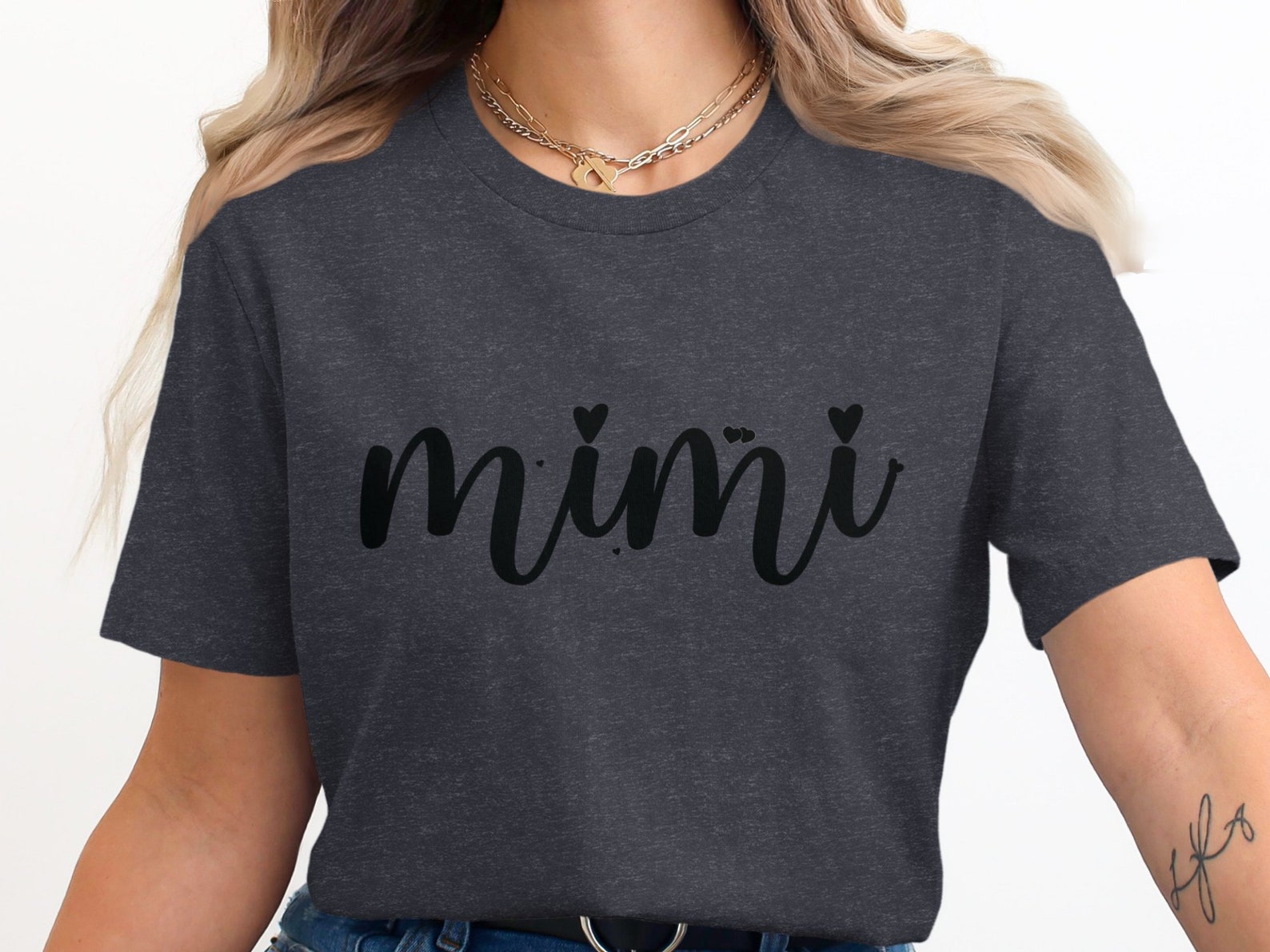 Mimi Heart Script Font T-shirt, Funny Mimi Shirt, Cute Mimi Tee, Mimi ...