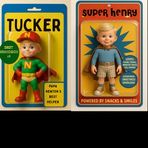 Personalized Action Figure Kids Superhero Digital Toy Art, Custom Kid ...