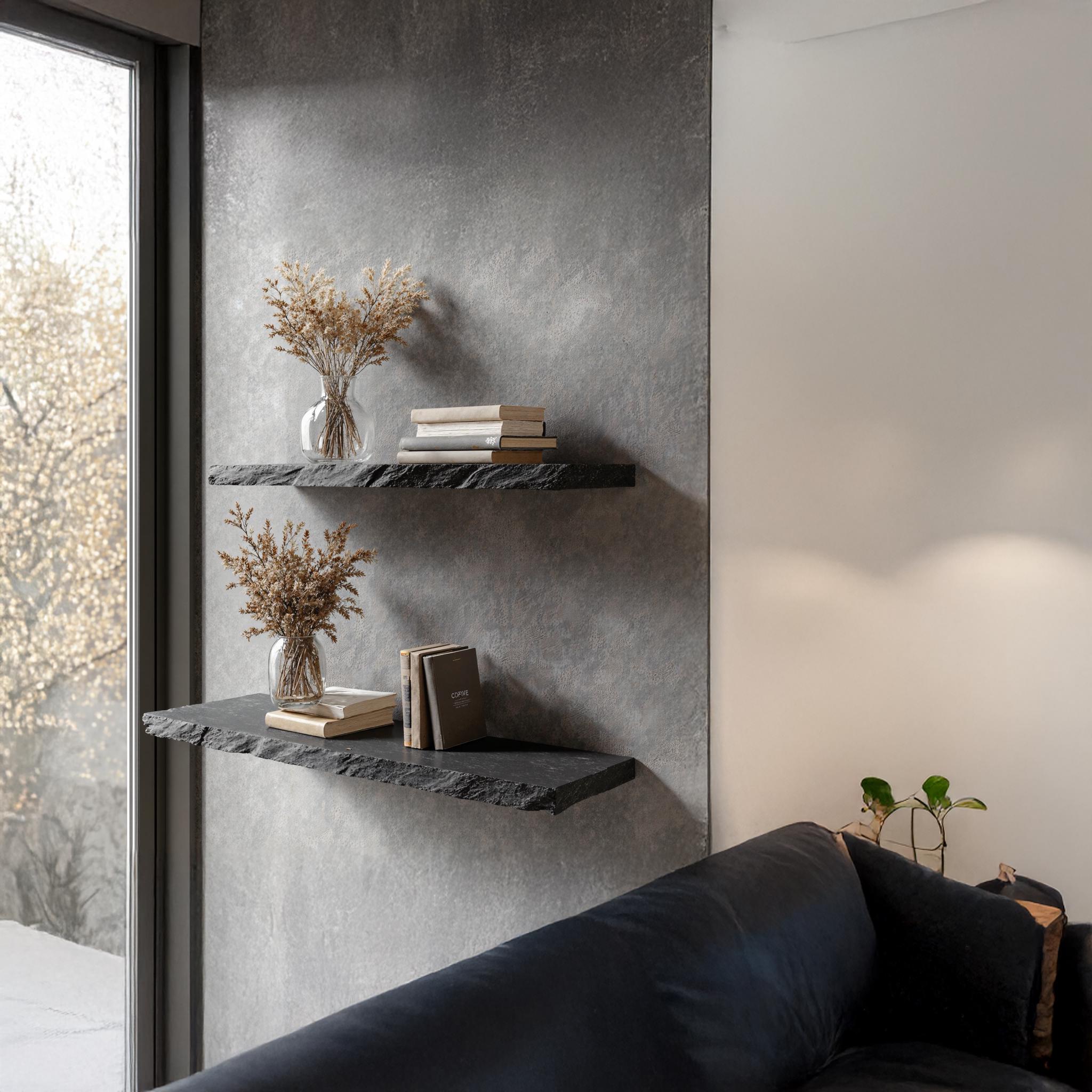 Rustic Floating Corner Shelf Live Edge Floating Shelf Bookshelf ...