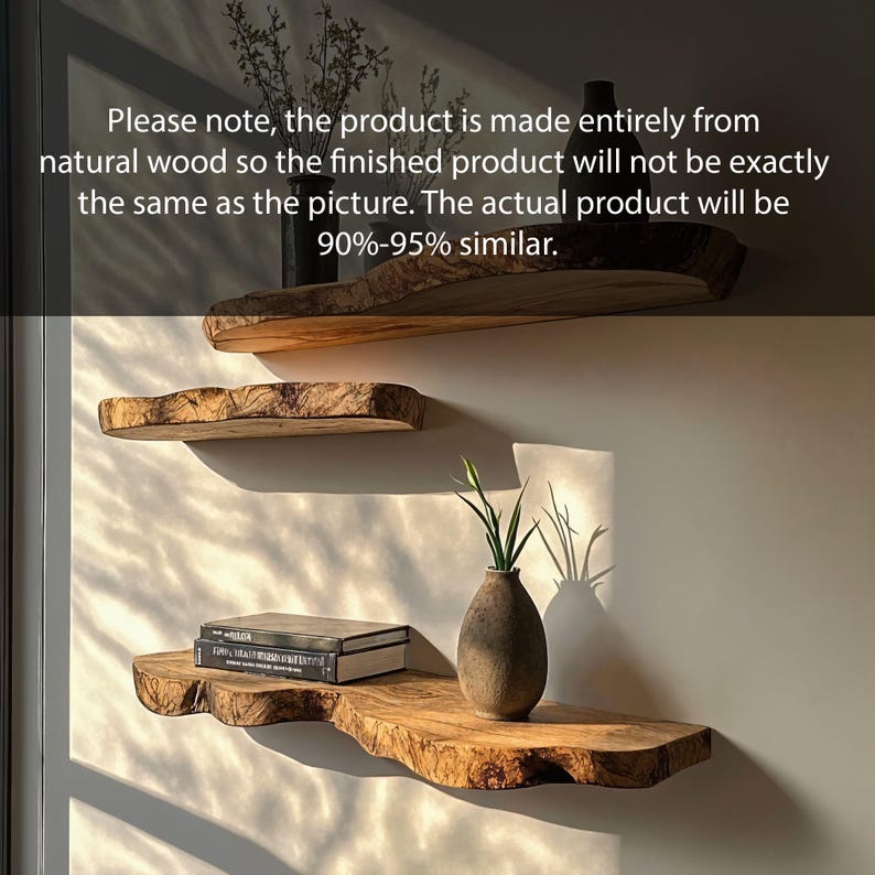 Rustic Floating Corner Shelf Live Edge Floating Shelf Bookshelf ...