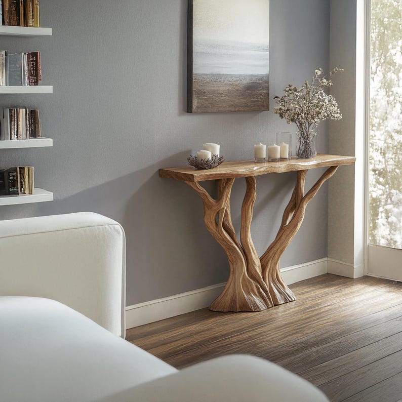 Farmhouse Console Table Rustic Console Table Custom Console Table Wood ...