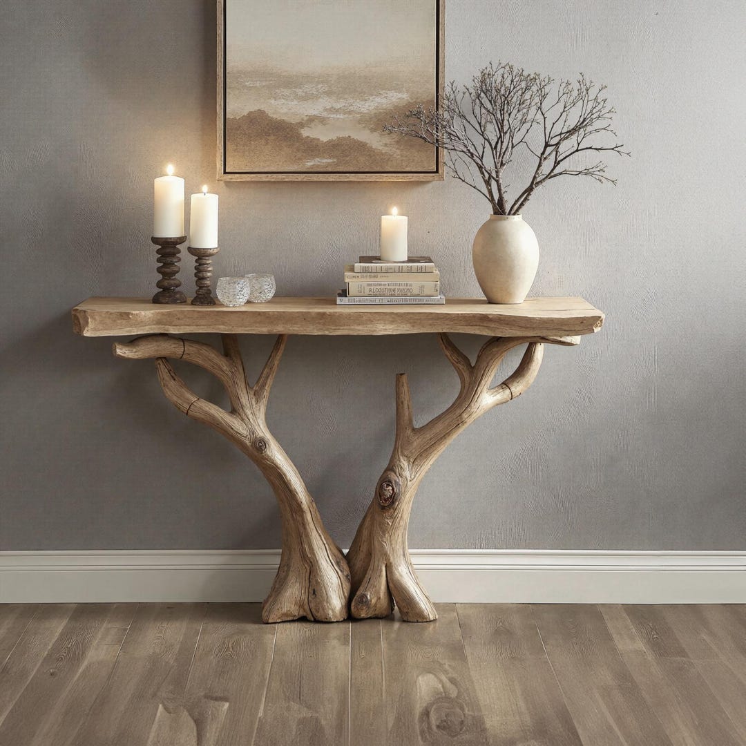 Console Furniture Narrow Entryway Table Live Edge Table Entry Way Table ...