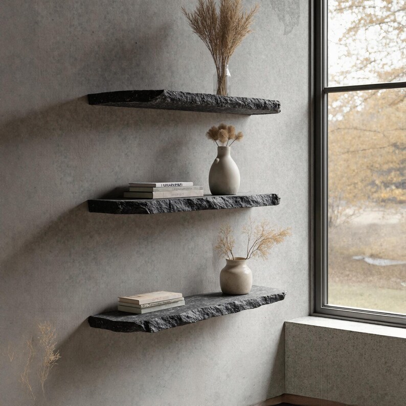 Live Edge Floating Shelf Floating Wall Shelf Walnut Floating Shelf ...