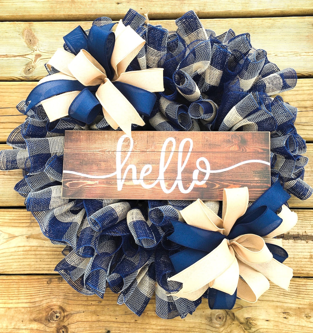 Hello Wreath, Welcome Wreath, Welcome Door Hanger, Wall Hanging, Office ...