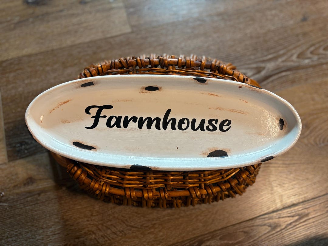 Rustic Hand-painted "farmhouse" Wood Tray - Etsy