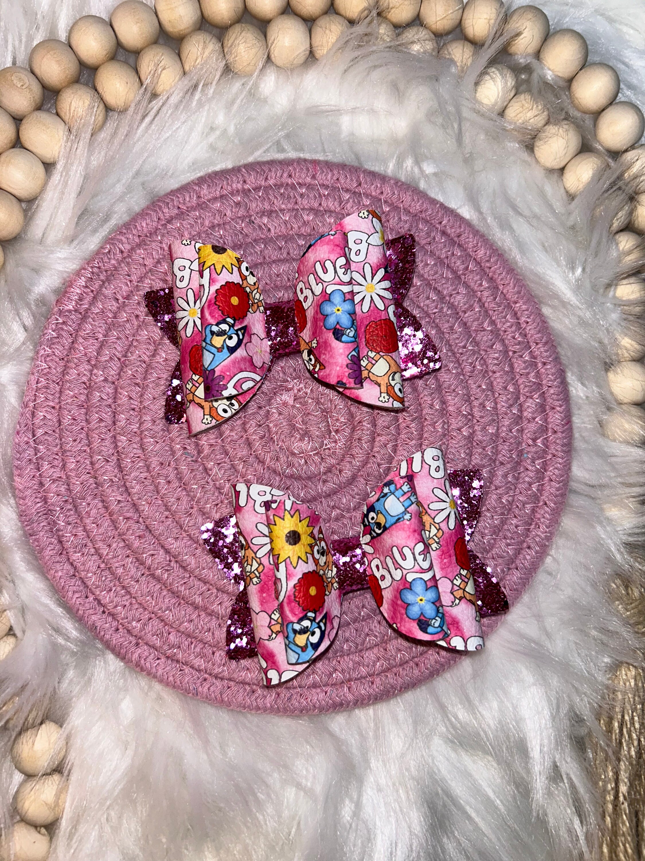 Bluey Hair Bow Piggie Sets - Etsy