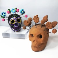 Clay Skull - Etsy