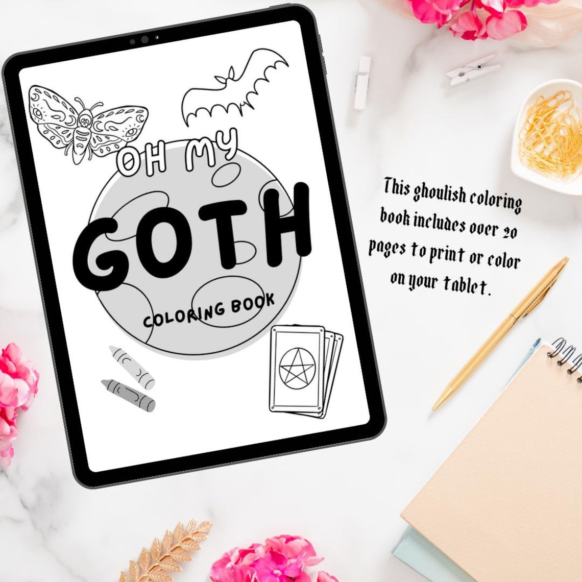 Goth Coloring Book, - Etsy
