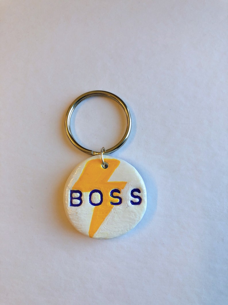 Boss Keychain Handmade Keychain Minimal Keychain - Etsy