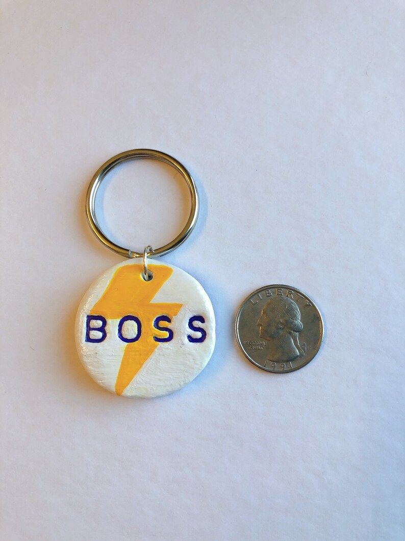 Boss Keychain Handmade Keychain Minimal Keychain - Etsy