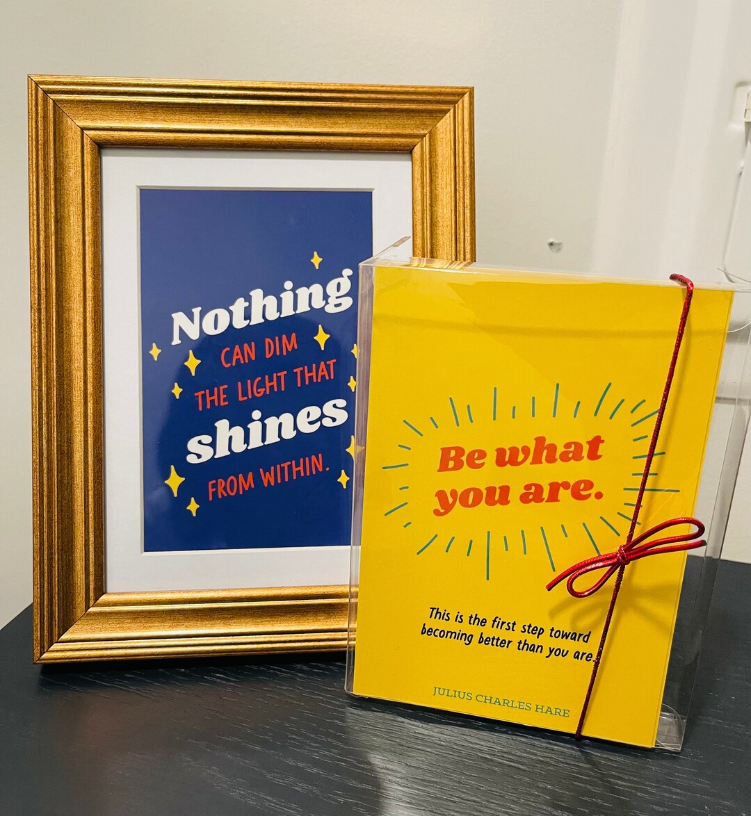 Inspiring Quotes & Art With Gold Frame Desk Stand 6 - Etsy