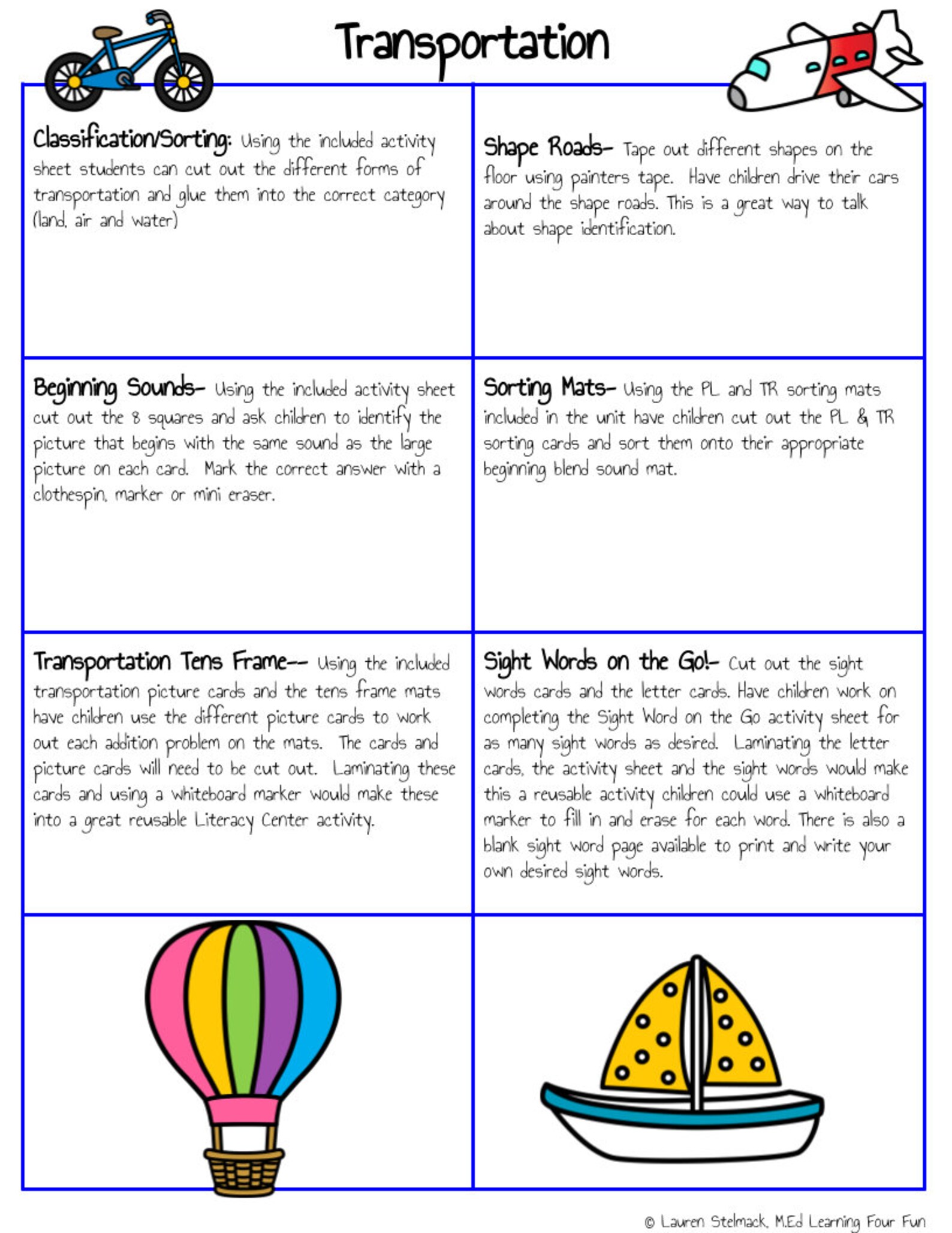 Preschool Transportation Unit Lesson Plans Preschool Prek Preschool Transportation Unit Lesson Plans Preschool Prek