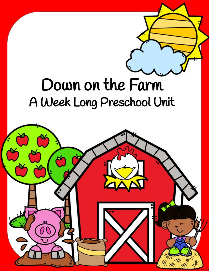 Down on the Farm! Preschool Unit! Lesson Plans Homeschool - Etsy