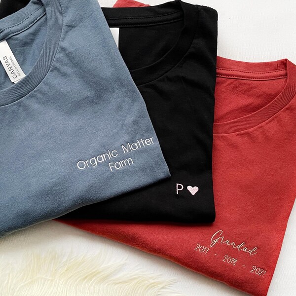 Embroidered T Shirts - Etsy
