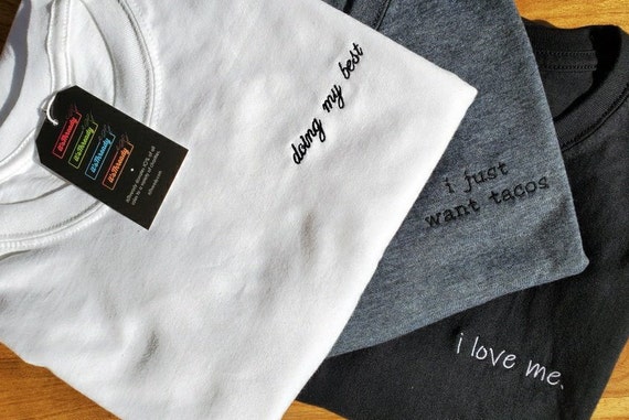 Custom Embroidered T-shirt Short Sleeve personalized - Etsy