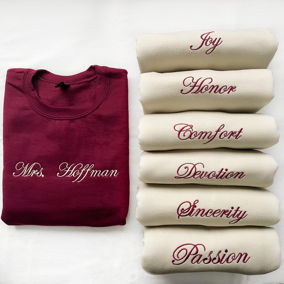 Custom Embroidered Wedding Sweatshirt, Crewneck Sweater, Personalized ...