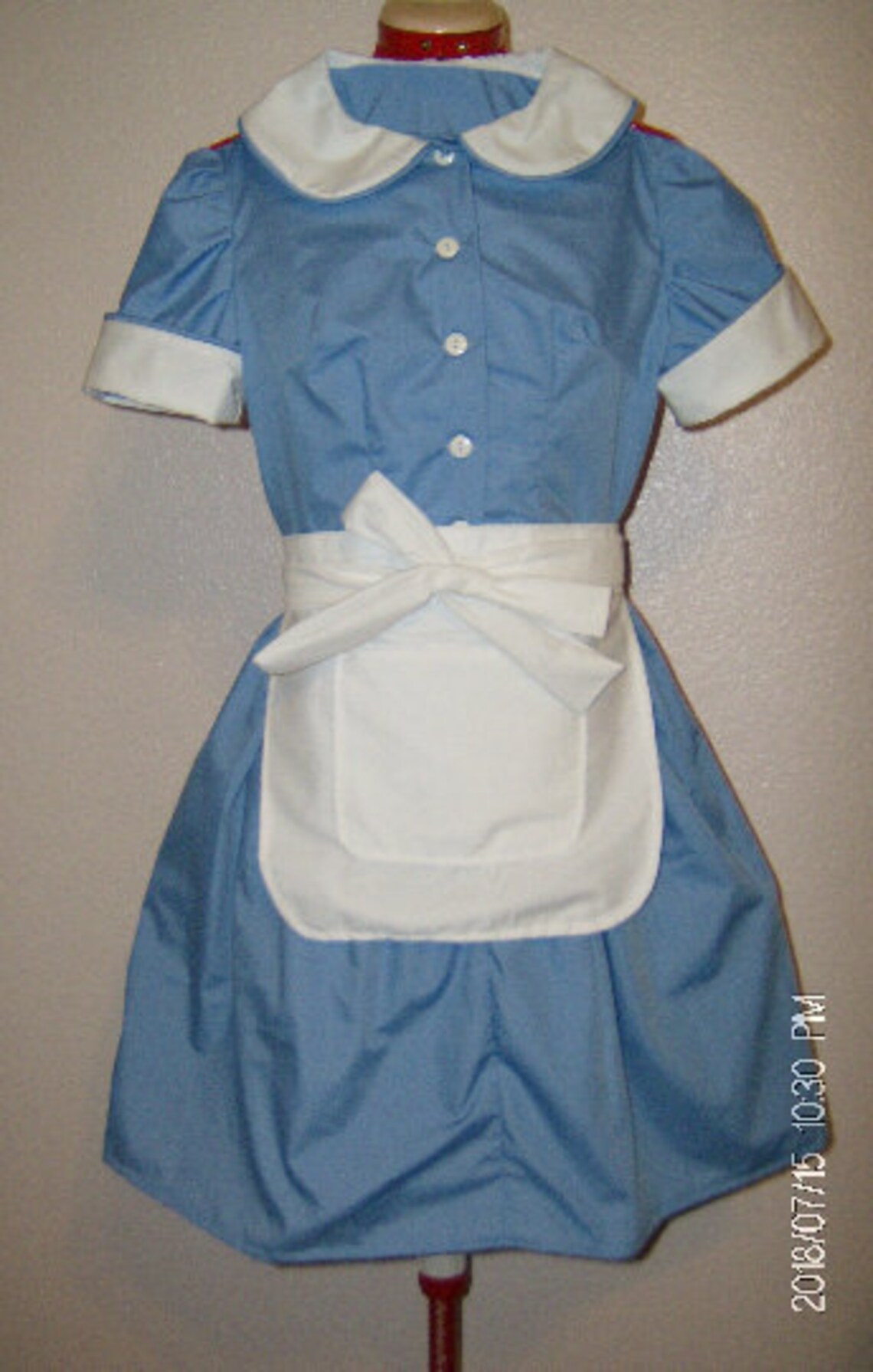 Blue and White Diner Waitress Uniform DRESS Hostess Retro | Etsy