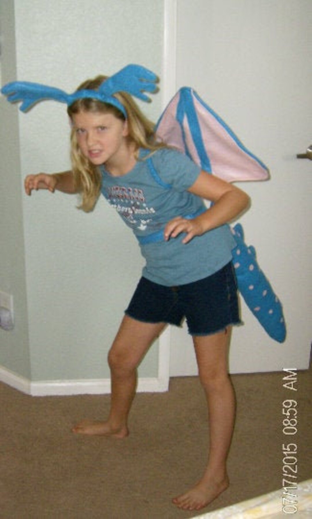 Blue Stuffy Dragon Tail Wings and Headband Halloween Costume Custom ...