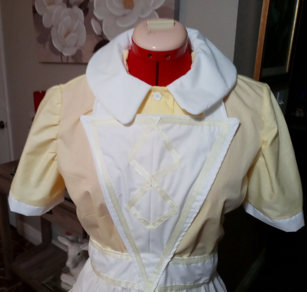 Yellow Plaza Waitress Uniform Dress Costume Retro Diner Pinup Hostess ...